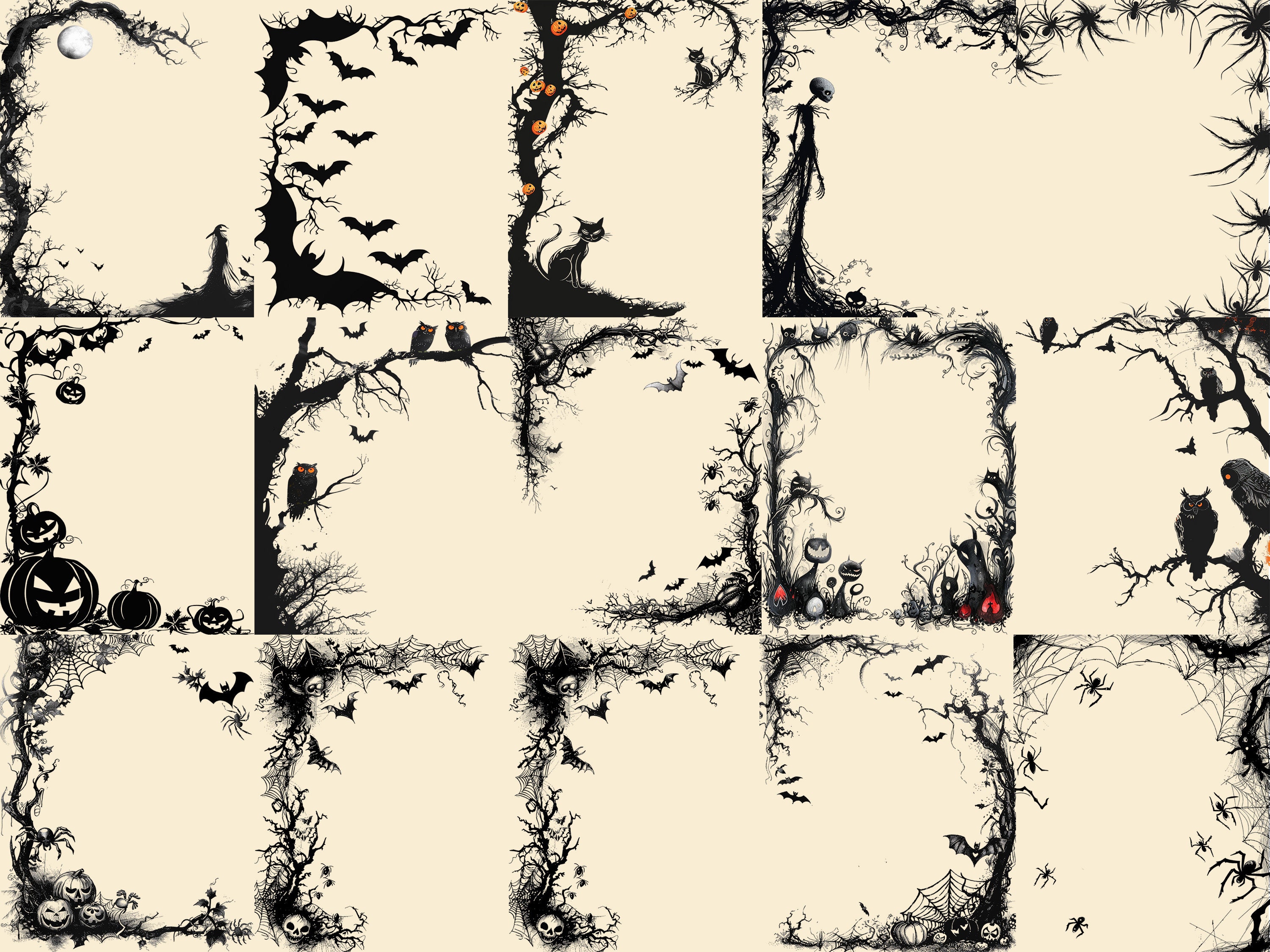 45 Png Halloween Borders and Frames Bundle for Your Spooky Projects ...