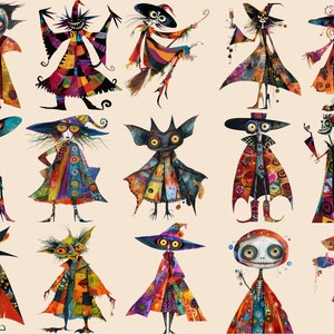 Vibrant Halloween Clipart Pack - 45 Whimsical Designs and 15 ...