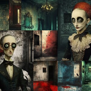 50 Surreal Nightmare Creepy Halloween Portraits + 20 Backgrounds - for ...