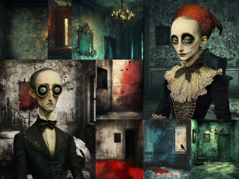 50 Surreal Nightmare Creepy Halloween Portraits + 20 Backgrounds - for ...