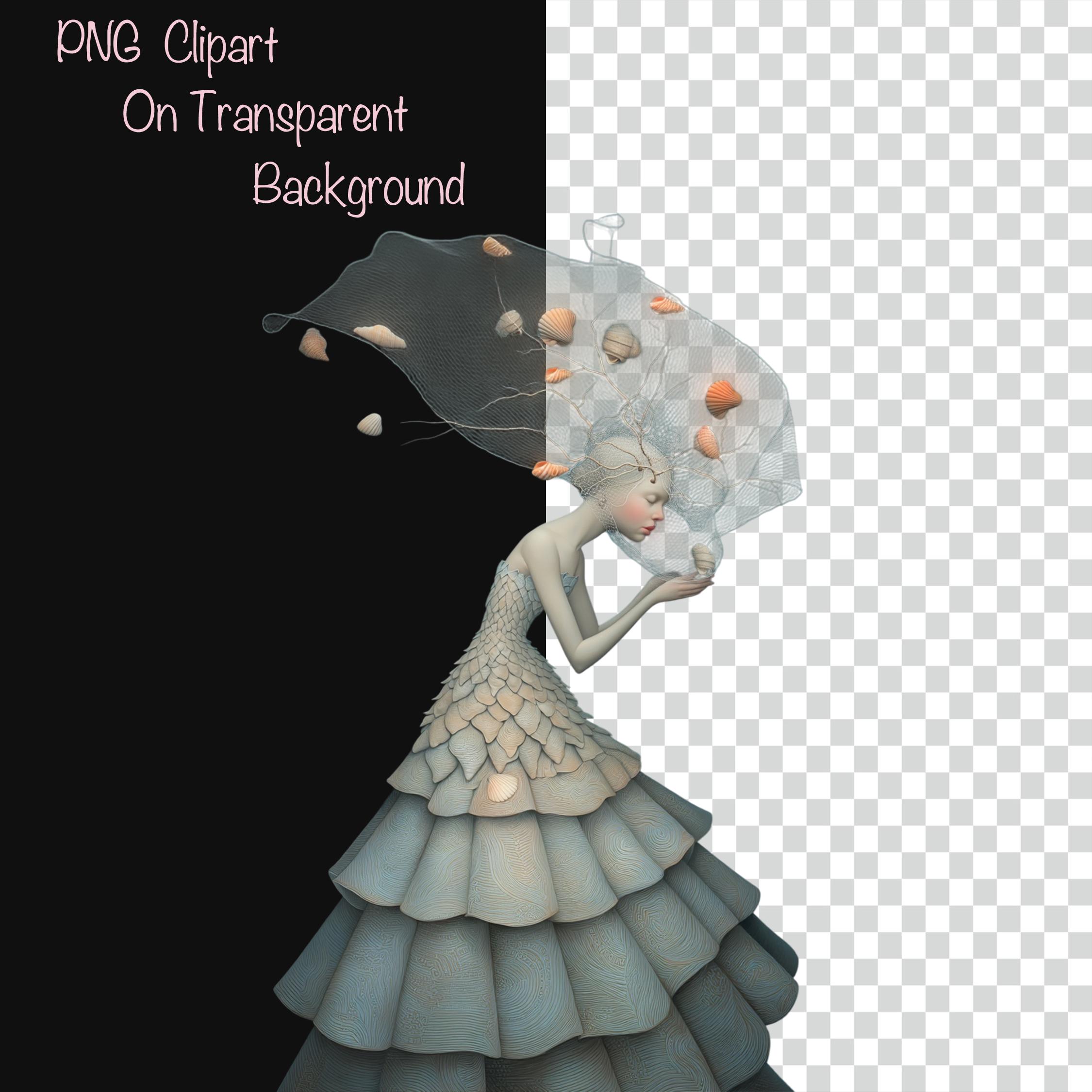 Underwater Fantasy Characters 45 PNG + 15 Backgrounds, DIY, Cards, Junk ...