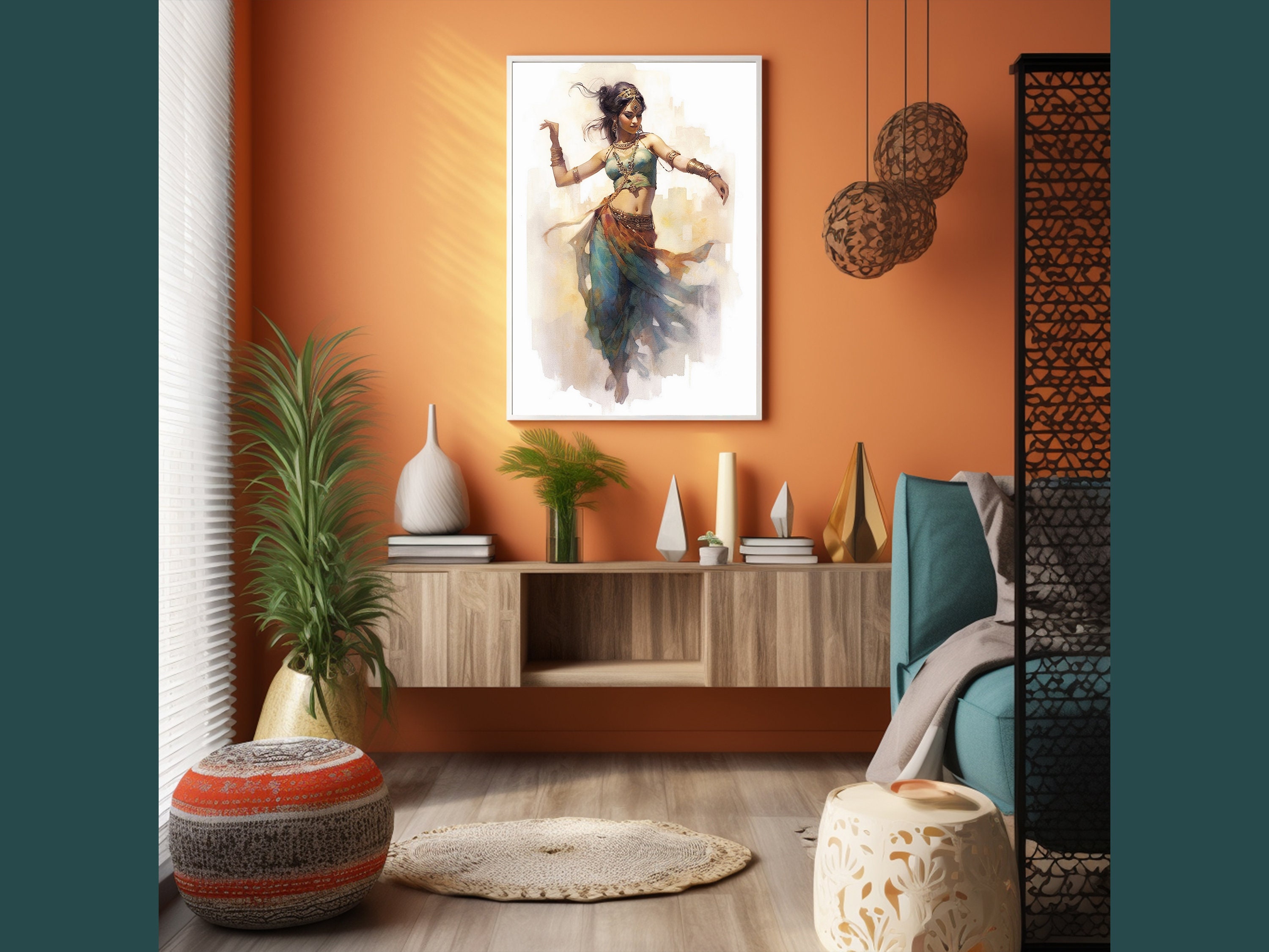Indian Wall Art Beautiful Indian Woman Folk Dance Painting - Etsy