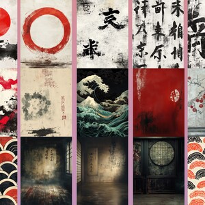 Japanese Surreal People 60 Clipart Bundle + 20 Backgrounds - for Cards ...