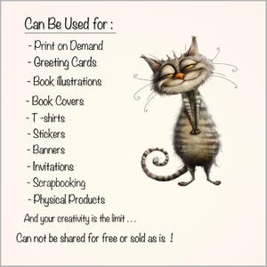 Whimsical Cat Crew 70 Clipart Bundle + 30 Backgrounds + Sheets, DIY ...