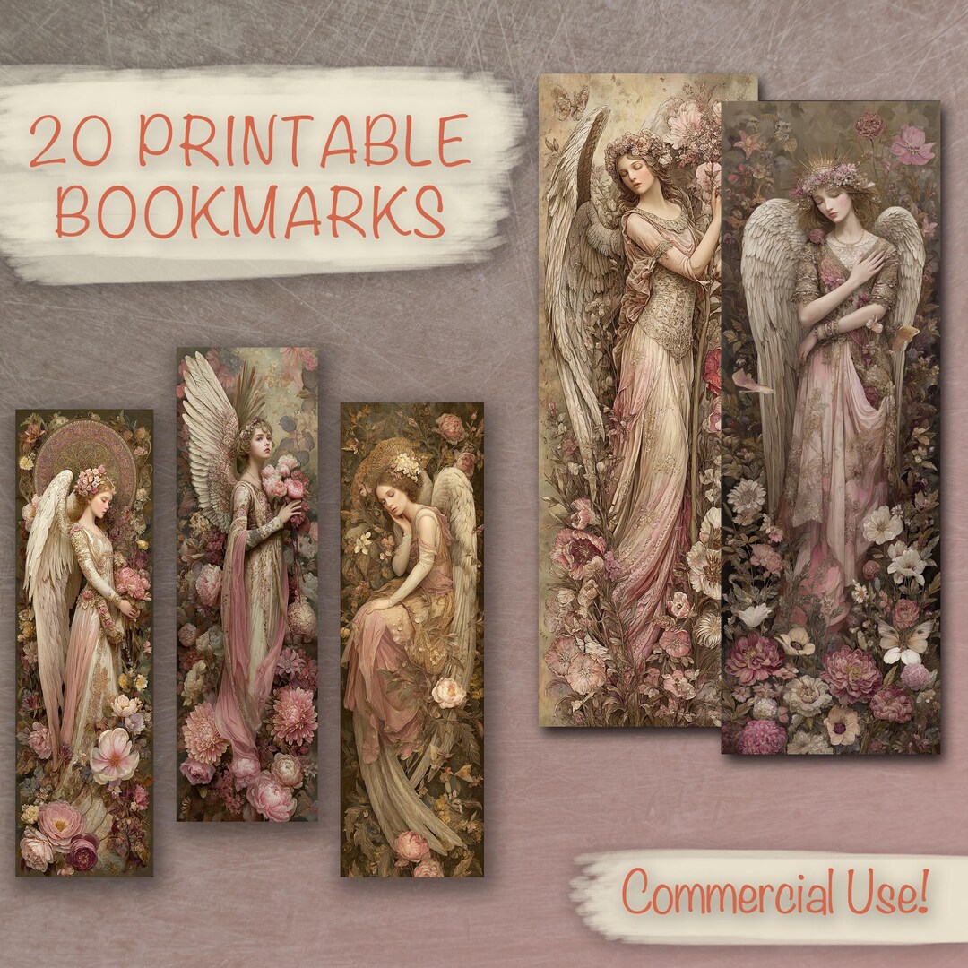 20 Angels Printable Bookmark Designs + Printable Sheets , Printable ...