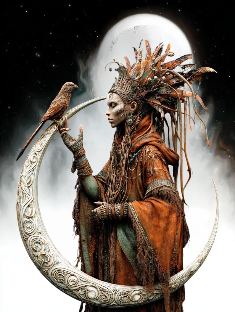 Shaman Characters 30 PNG + 15 Backgrounds, DIY, Cards, Junk Journal Kit ...