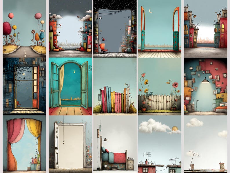 Whimsical Funny Cats Bundle 50 Clipart + 15 Background, DIY Card Making ...