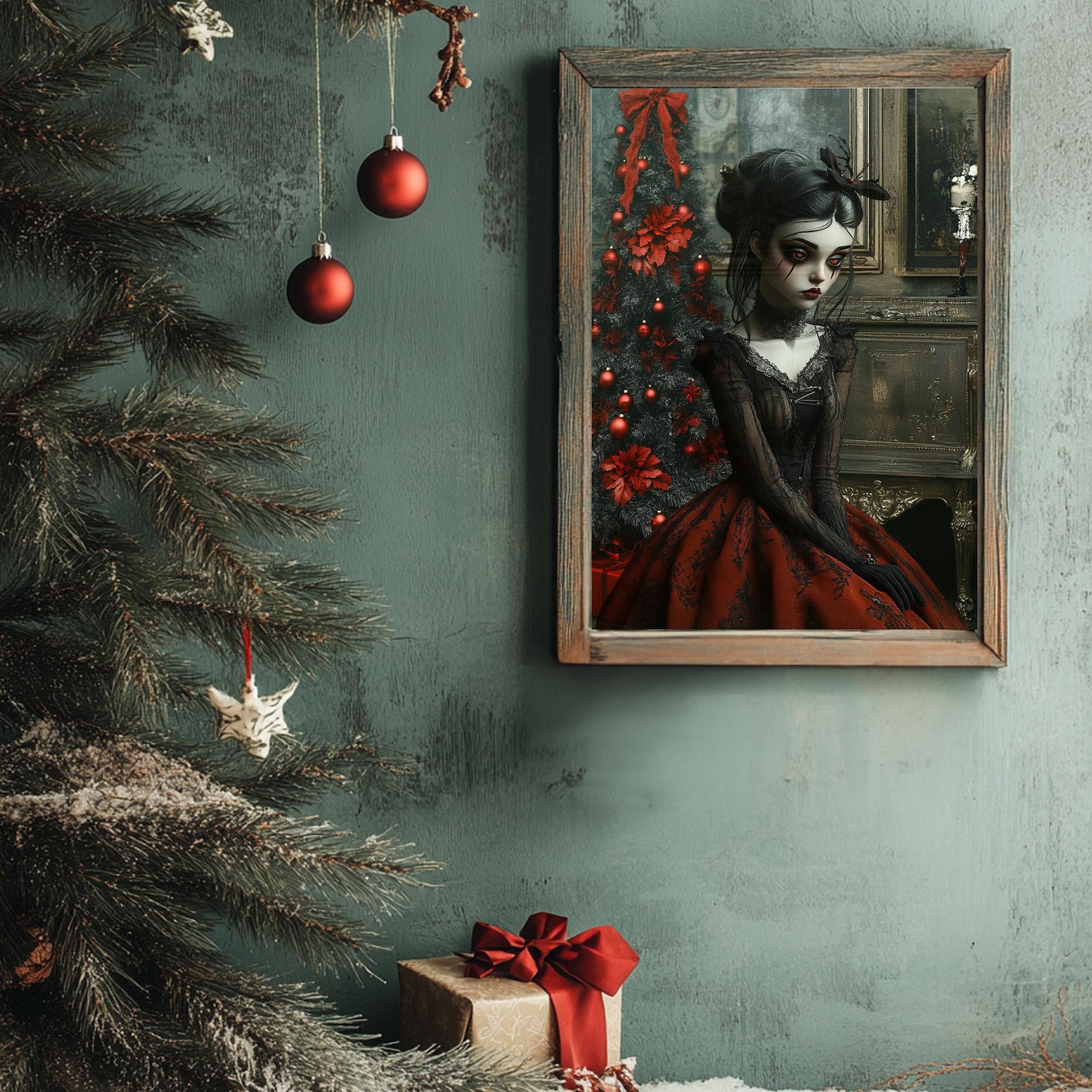 65 Png Goth Christmas Characters Bundle + 20 Backgrounds, DIY, Cards ...