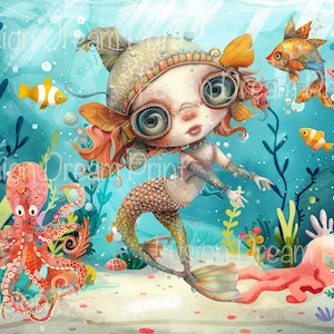 Summer Clip Art Png Bundle, Over 100 Whimsical Summer Beach Kids and ...