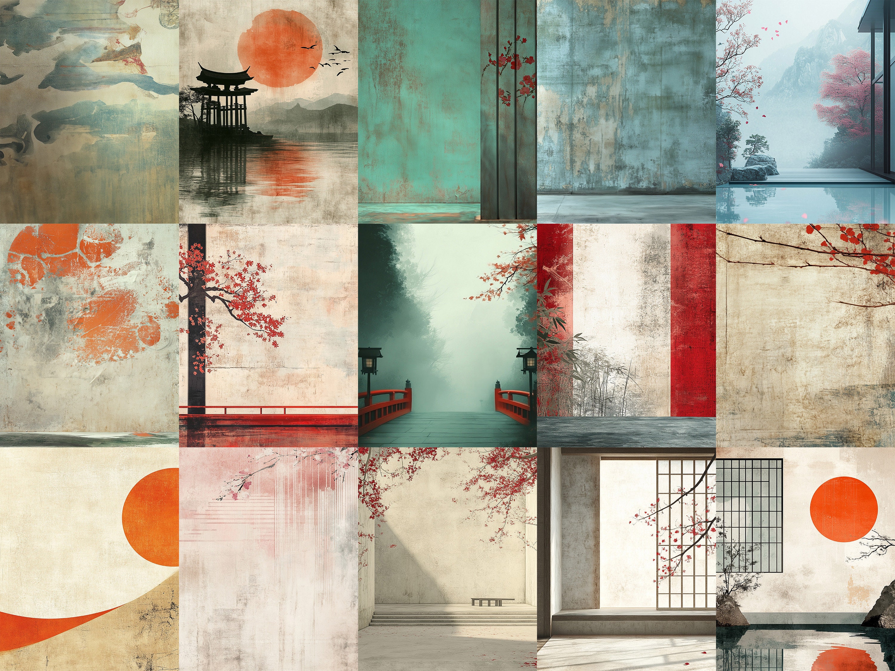 45 Japanese Peculiar People Portraits Clipart Bundle + 20 Backgrounds ...