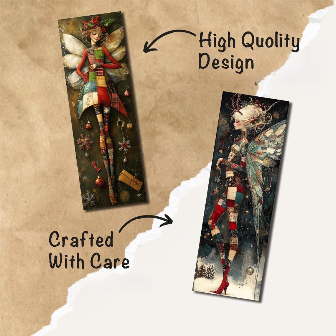 20 Unique Winter Christmas Fairies Printable Bookmark Designs ...