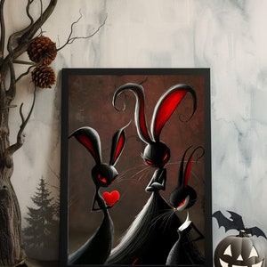 35 Whimsical Spooky Rabbits Clipart PNG +16 Backgrounds, for Card ...