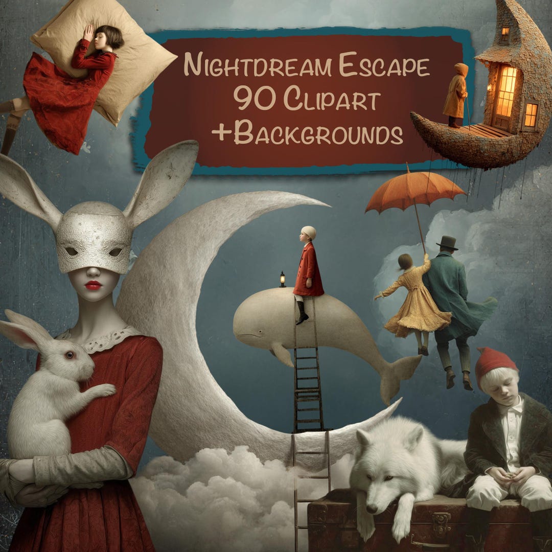 Nightdream Escape Characters Clipart Bundle: 90 Clipart PNG + 25 ...