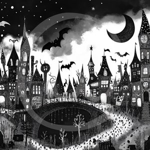 45 Halloween Graphic Black and White Digital Papers for Your Spooky ...