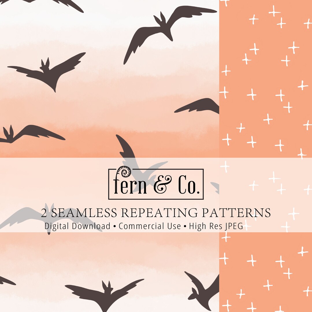 Spooky Halloween Bats & Coordinating Crosses Ombre Muted Seamless ...