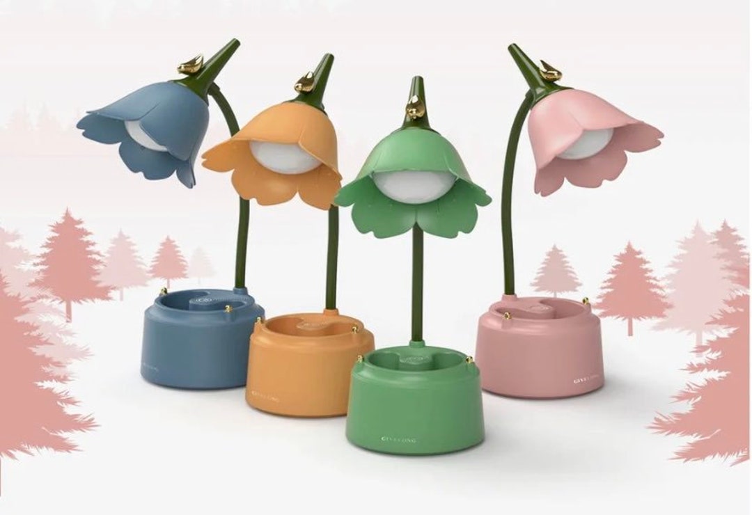 Flower LED Desk Lamp Adjustable USB Chargeable Multifunctional Touch ...