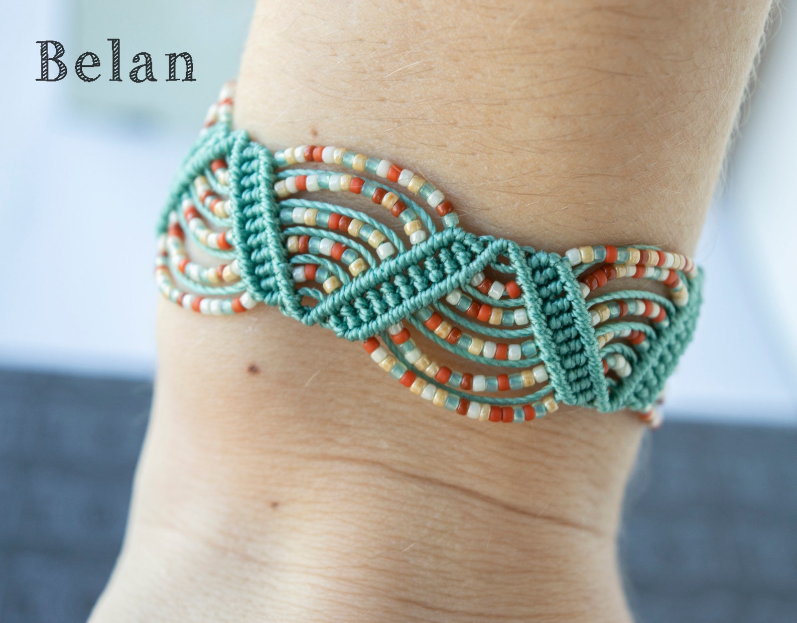 Elegant Macrame Seed Bead Bracelet, Friendship Bracelet, Macrame ...