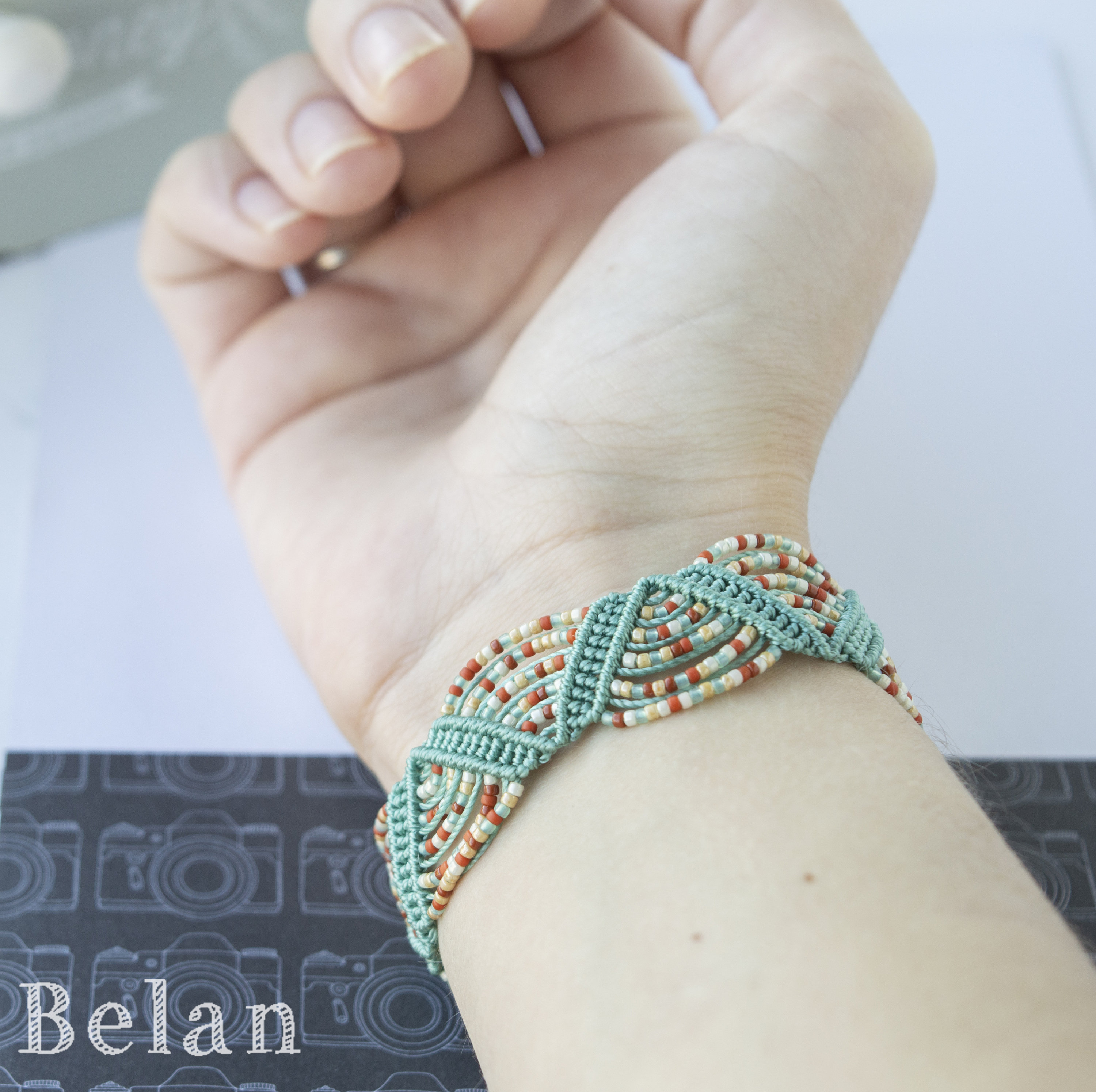 Elegant Macrame Seed Bead Bracelet, Friendship Bracelet, Macrame ...
