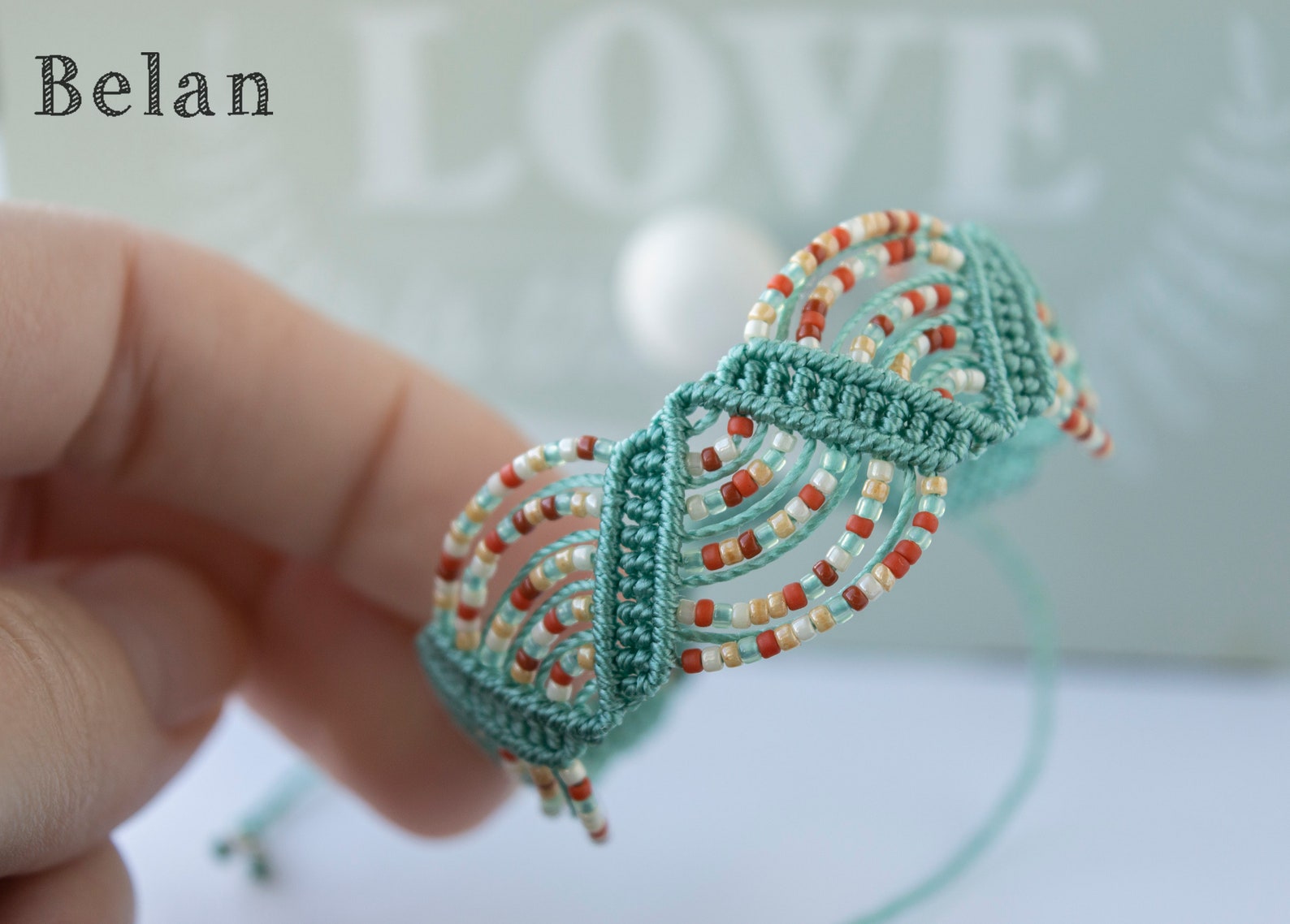 Elegant Macrame Seed Bead Bracelet, Friendship Bracelet, Macrame ...