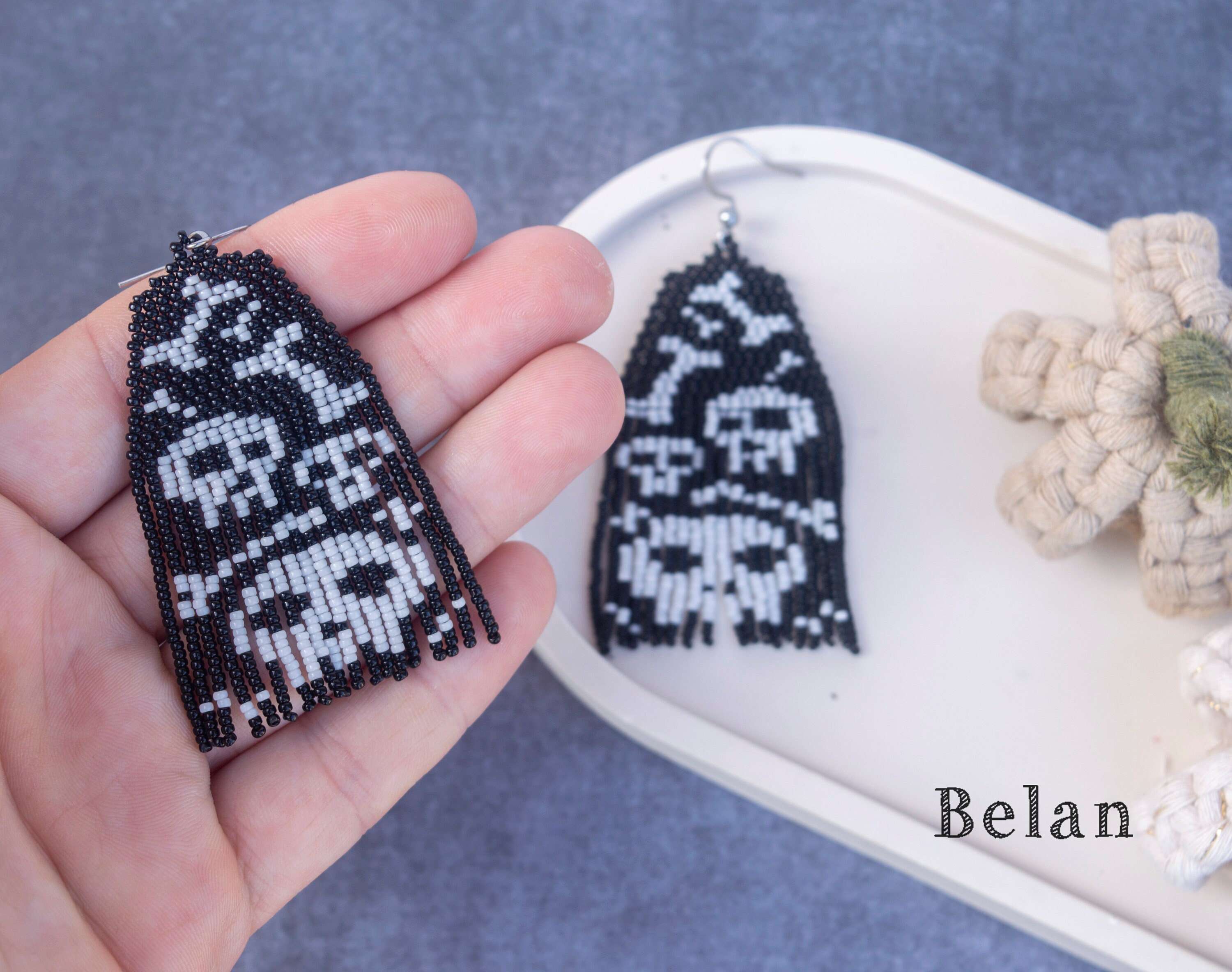 Halloween Skull Earrings, Beaded Skull Earrings, Halloween Jewellery ...