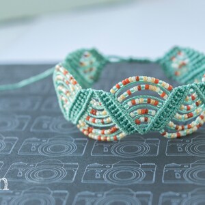 Elegant Macrame Seed Bead Bracelet, Friendship Bracelet, Macrame ...