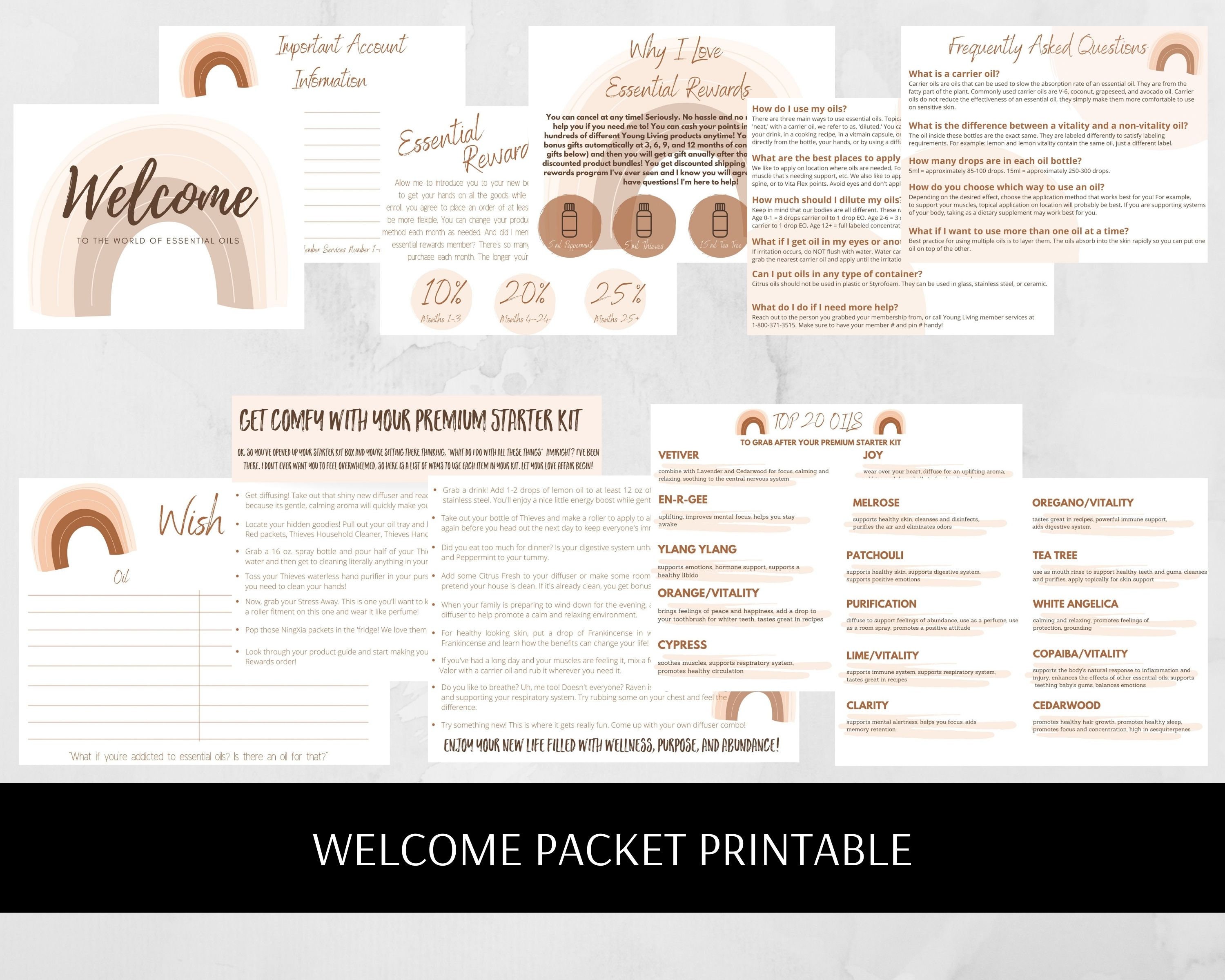 Welcome Packet Printable | Digital Download | Essential Oils | Young ...