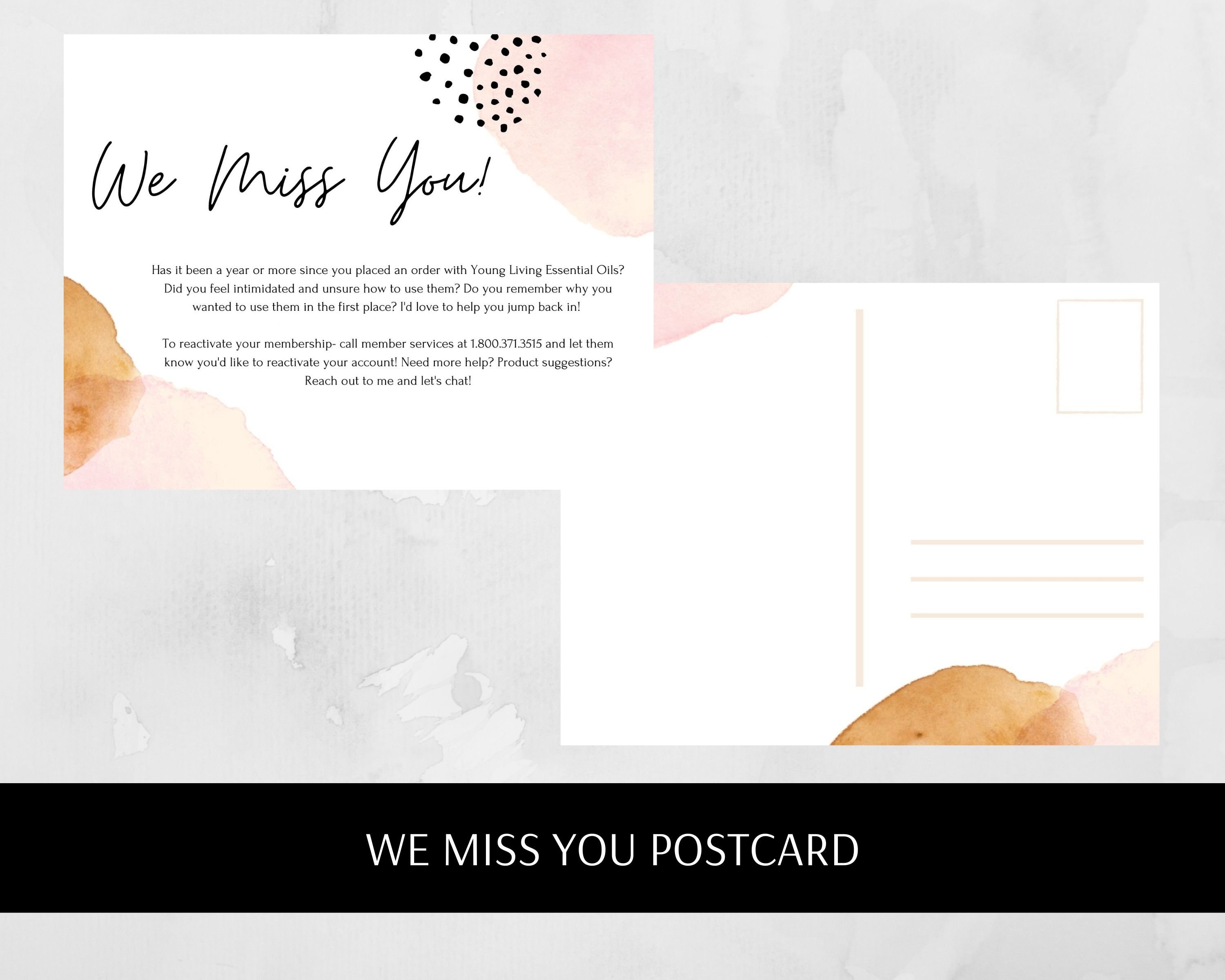 We Miss You Postcard | Young Living | Essential Oils | Inactive ...