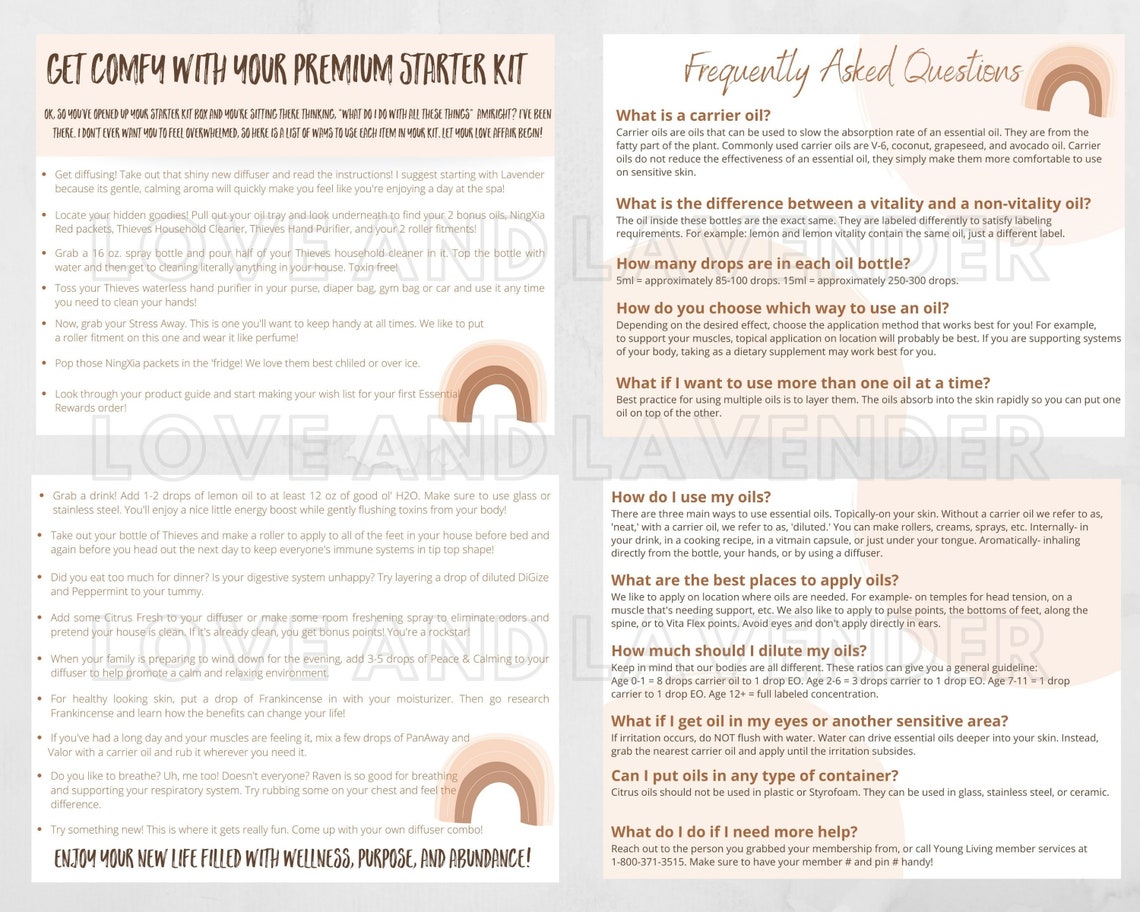 Welcome Packet Printable | Digital Download | Essential Oils | Young ...
