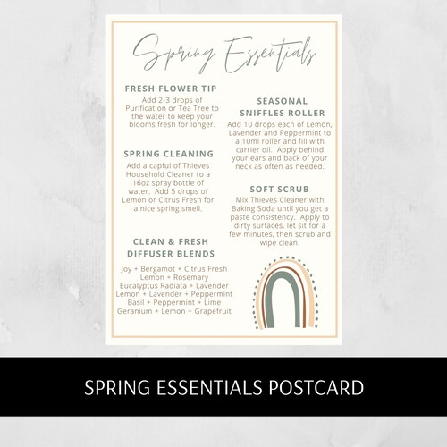 PRINTABLE YOUNG LIVING Spring Watercolor Postcard Essential - Etsy