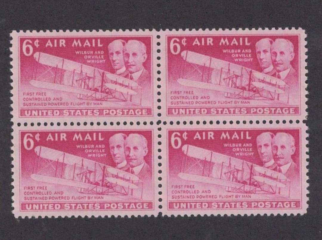 Wright Brothers Block of Four 6-cent United States Air Mail Postage ...