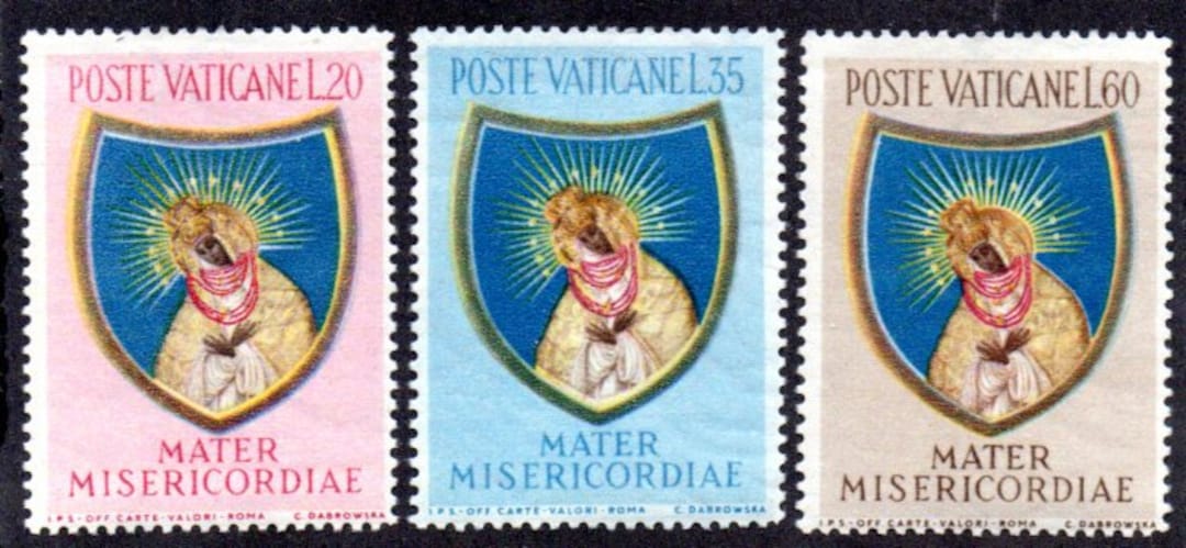 Our Lady of Ostra Brama Set of Three Vatican City Postage Stamps Issued ...