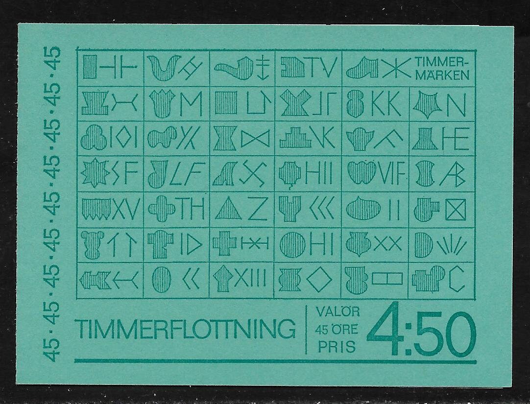 1970 Floating Logs Booklet Of Ten Sweden Postage Stamps 1970-floating-logs-booklet-of-ten-sweden-postage-stamps
