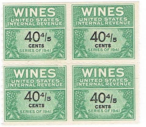 Series of 1941 Block of Four United States Wine Revenue Stamps Mint - Etsy