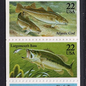 American Fish Booklet of Ten 22-cent United States Postage Stamps ...