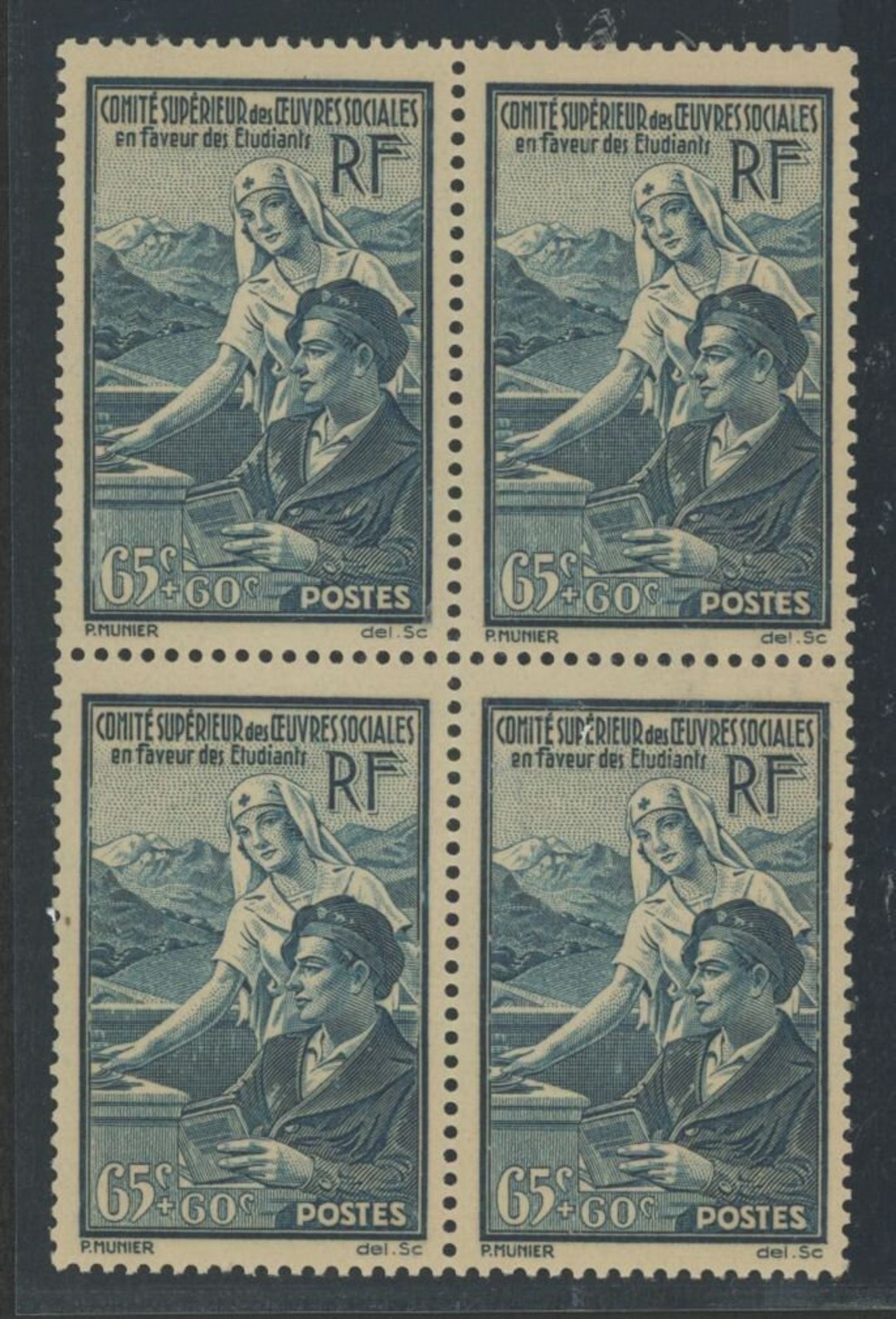 Student and Nurse Block of Four France Postage Stamps Issued 1938 - Etsy