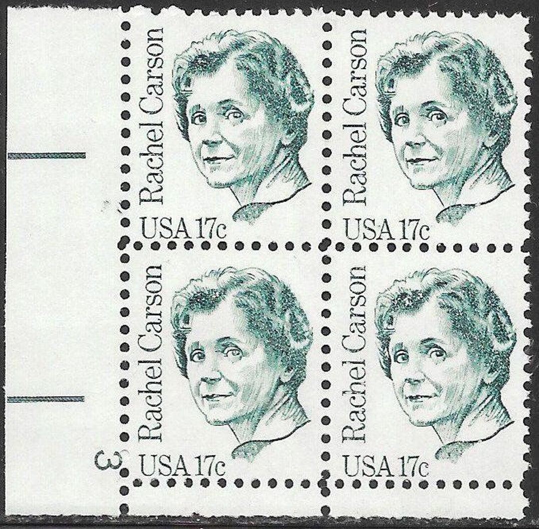 Rachel Carson Plate Block of Four 17-cent United States Postage Stamps ...