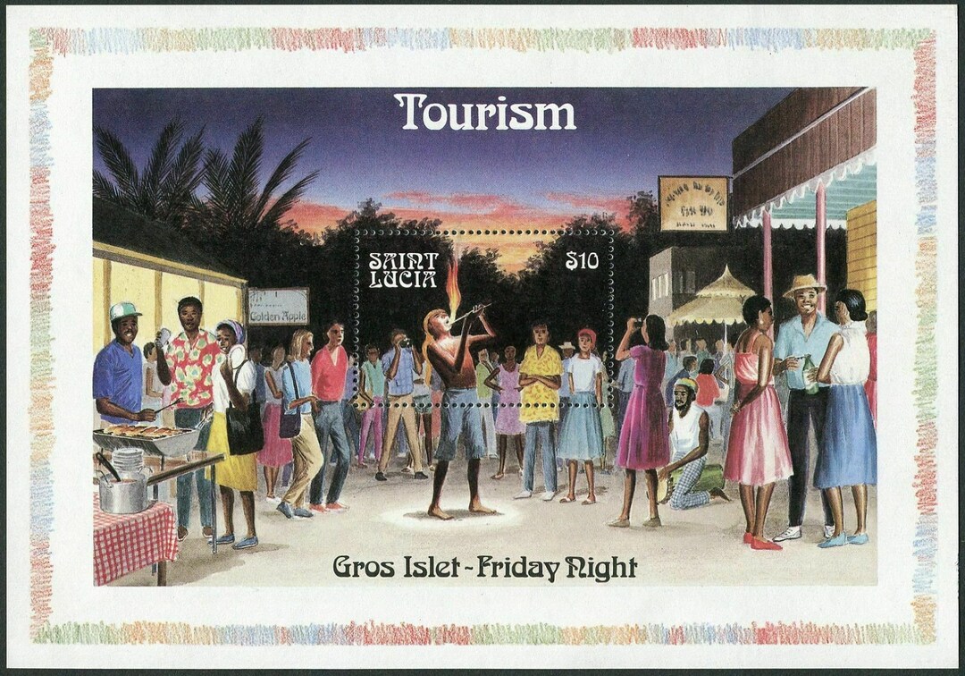 Friday Night St Lucia Postage Stamp Souvenir Sheet Issued 1986 - Etsy