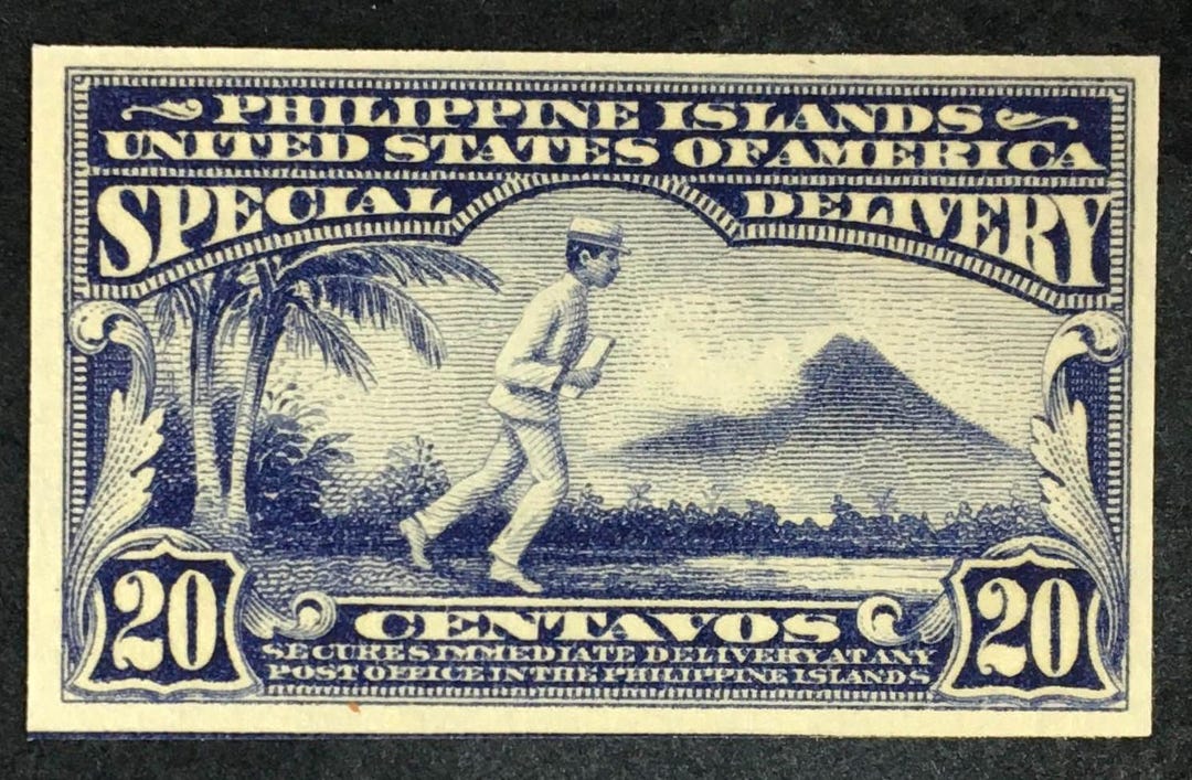 Philippines 1925 Special Delivery Messenger and Mount Mayon Imperforate ...