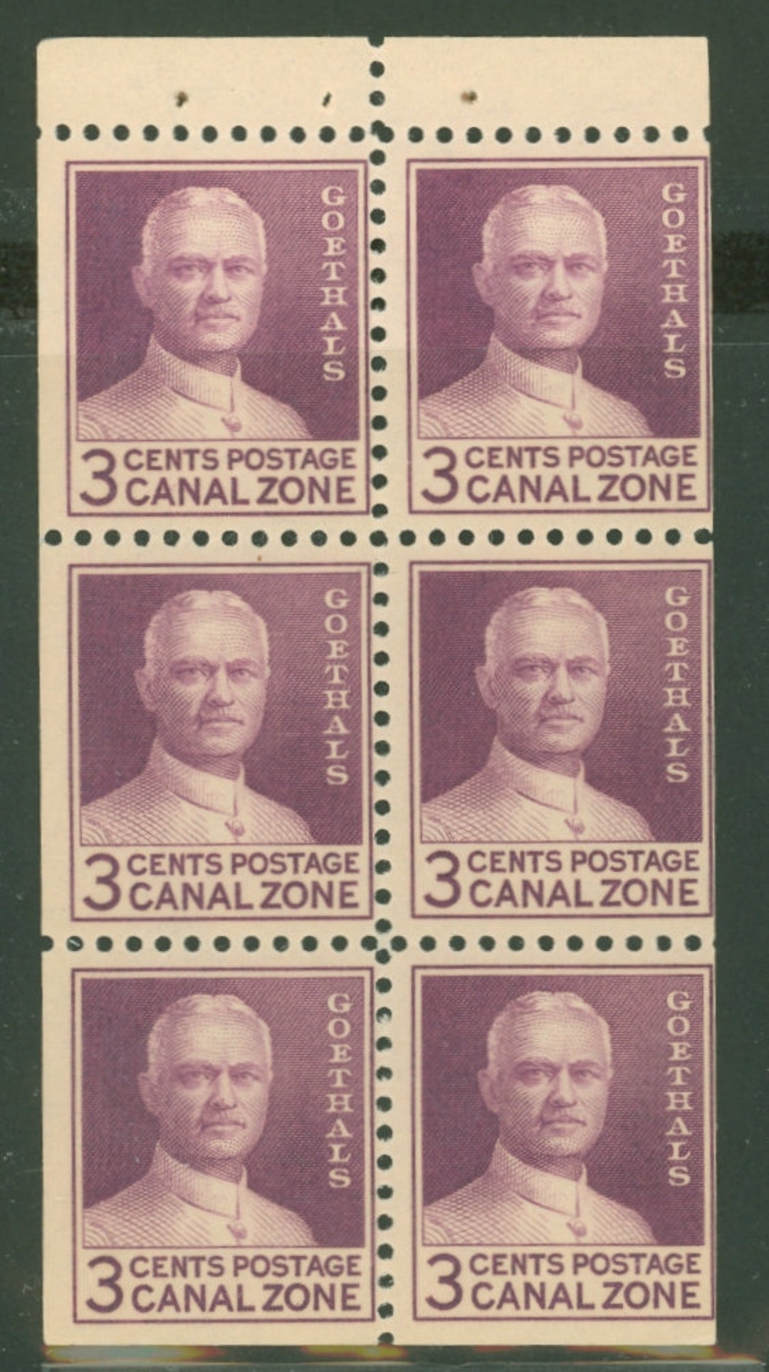 Goethals Booklet Pane of Six Canal Zone Postage Stamps Mint - Etsy