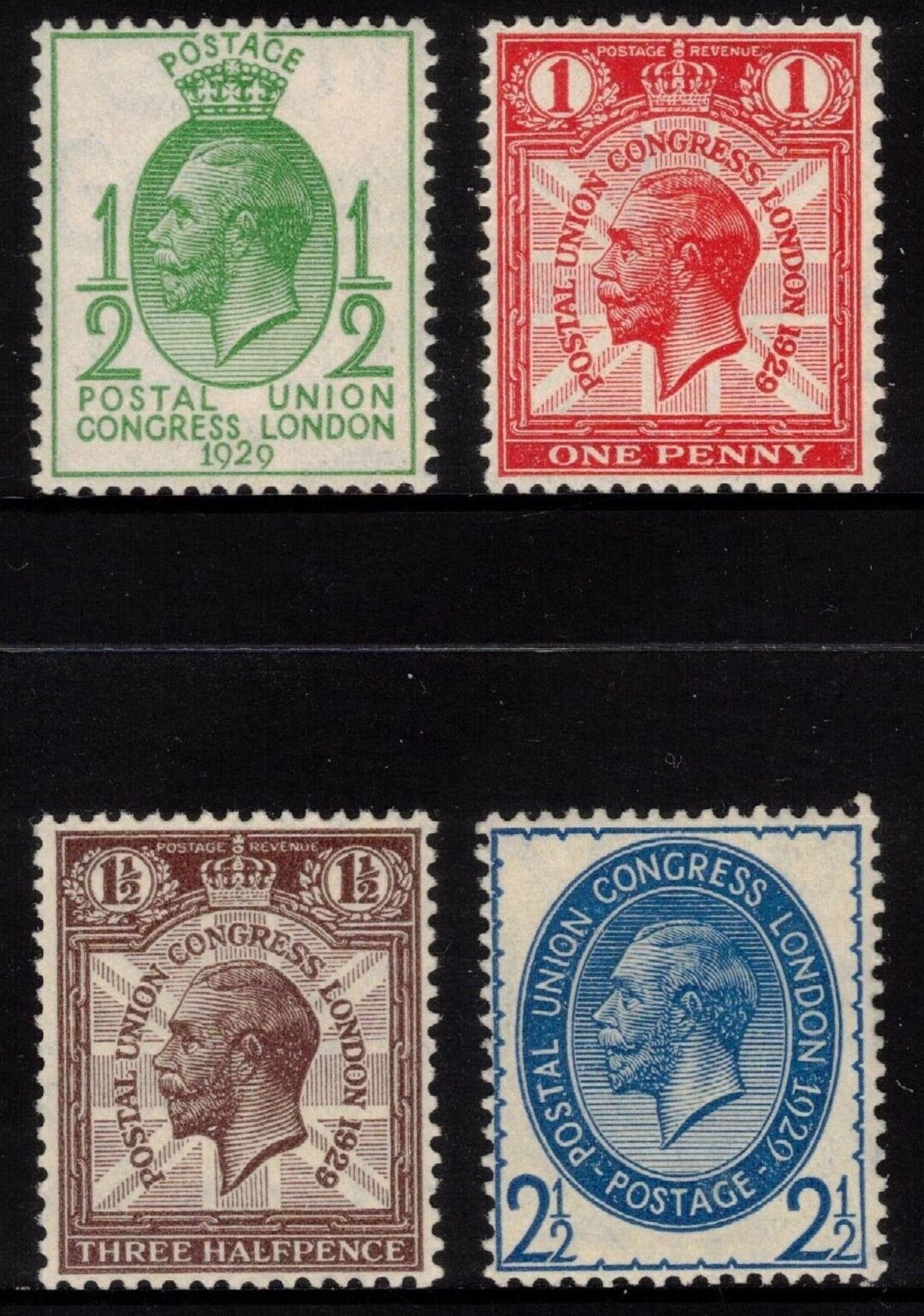 King George V Postal Union Congress Set of Four Great Britain Postage ...