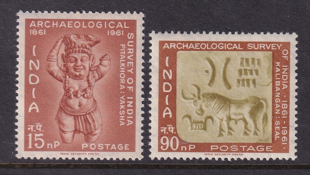 Indian Archaeological Survey Set of Two India Postage Stamps - Etsy