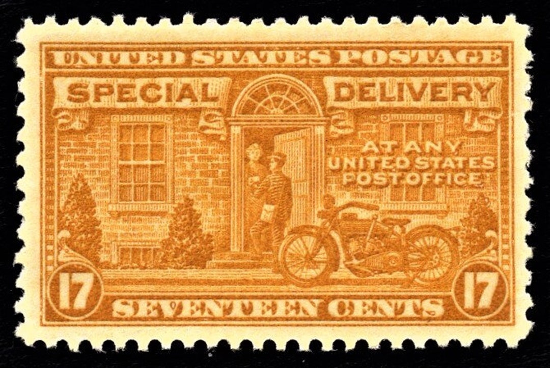 Motorcycle 17-cent United States Special Delivery Postage Stamp Issued ...