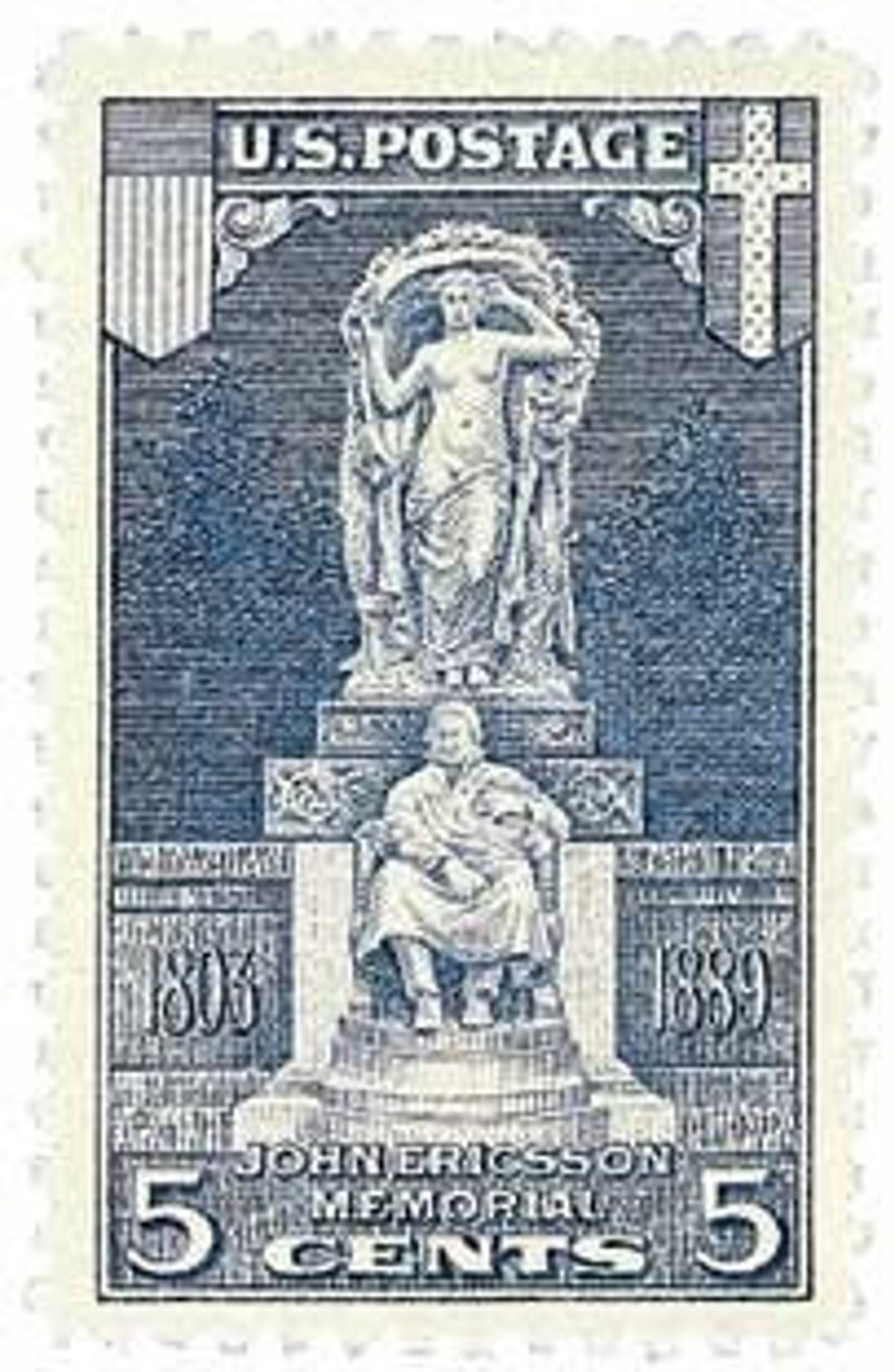 John Ericsson Memorial 5-cent United States Postage Stamp Issued 1926 ...