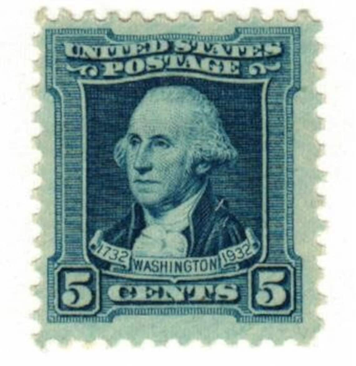George Washington Bicentennial 5-cent United States Stamp Issued 1932 ...