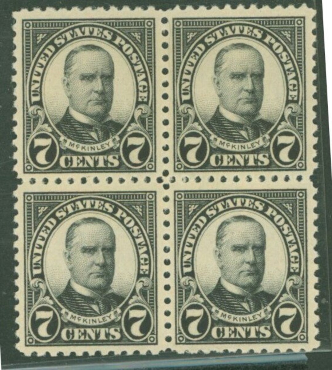 William Mckinley Block of Four 7-cent United States Postage Stamps ...
