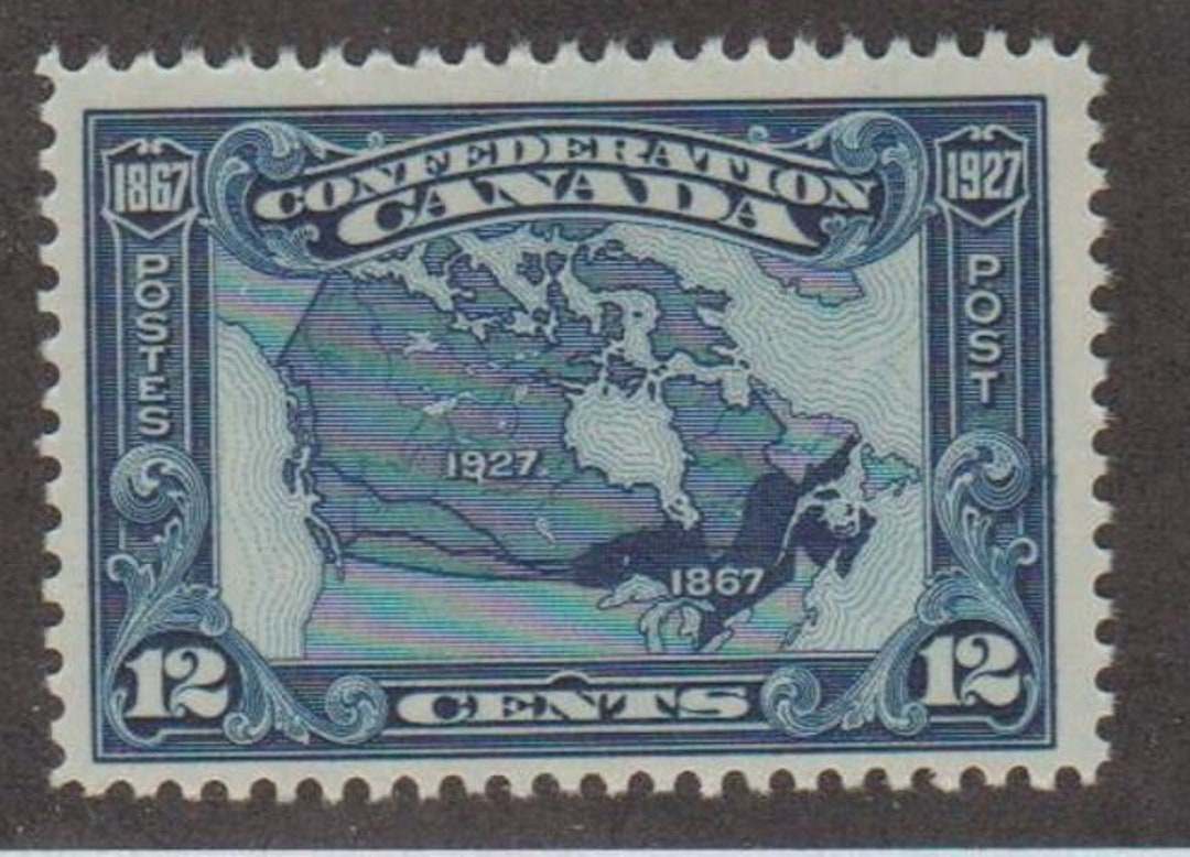Map of Canada 12-cent Postage Stamp Issued 1927 - Etsy