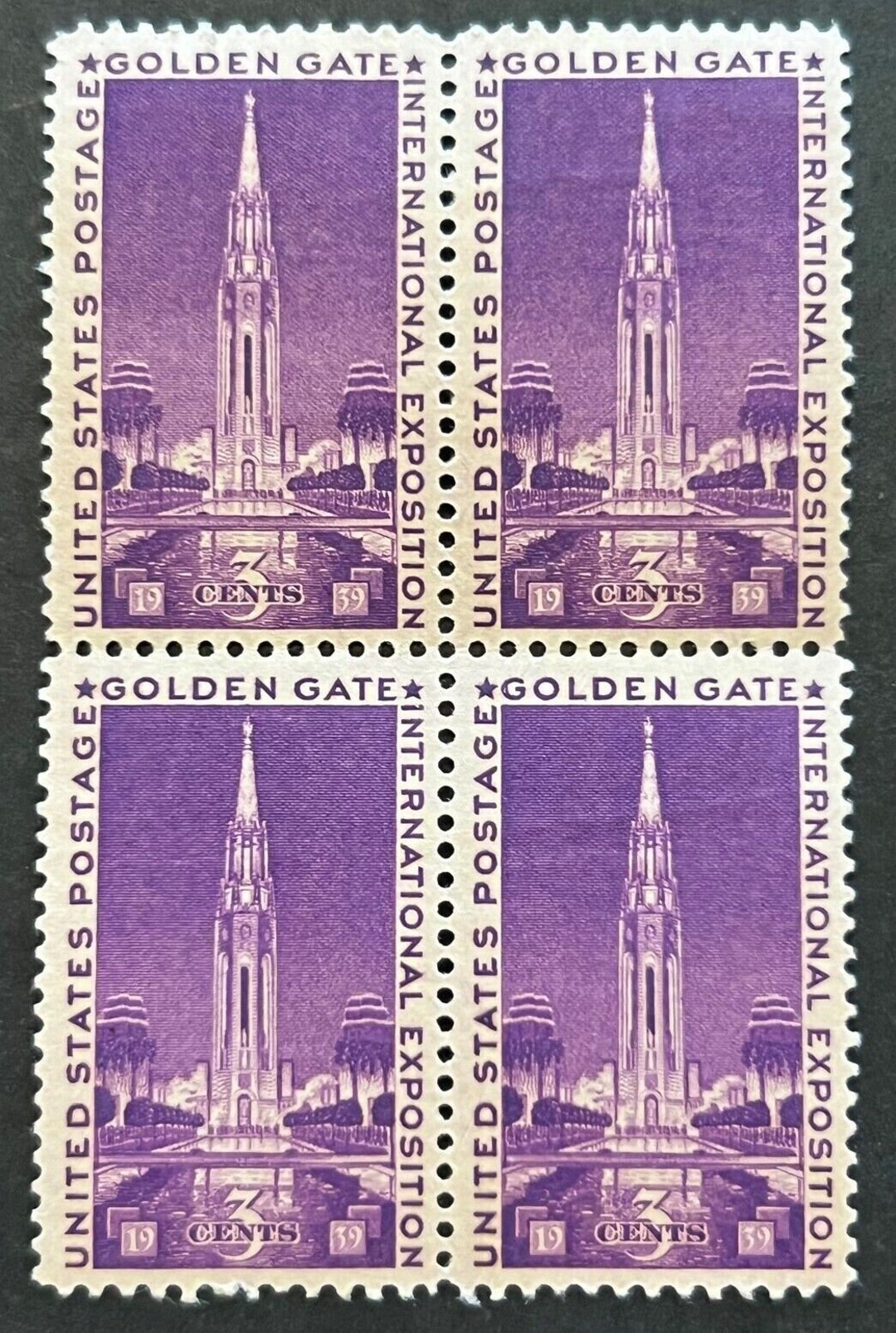 Golden Gate Exposition Block of Four 3-cent United States Postage ...