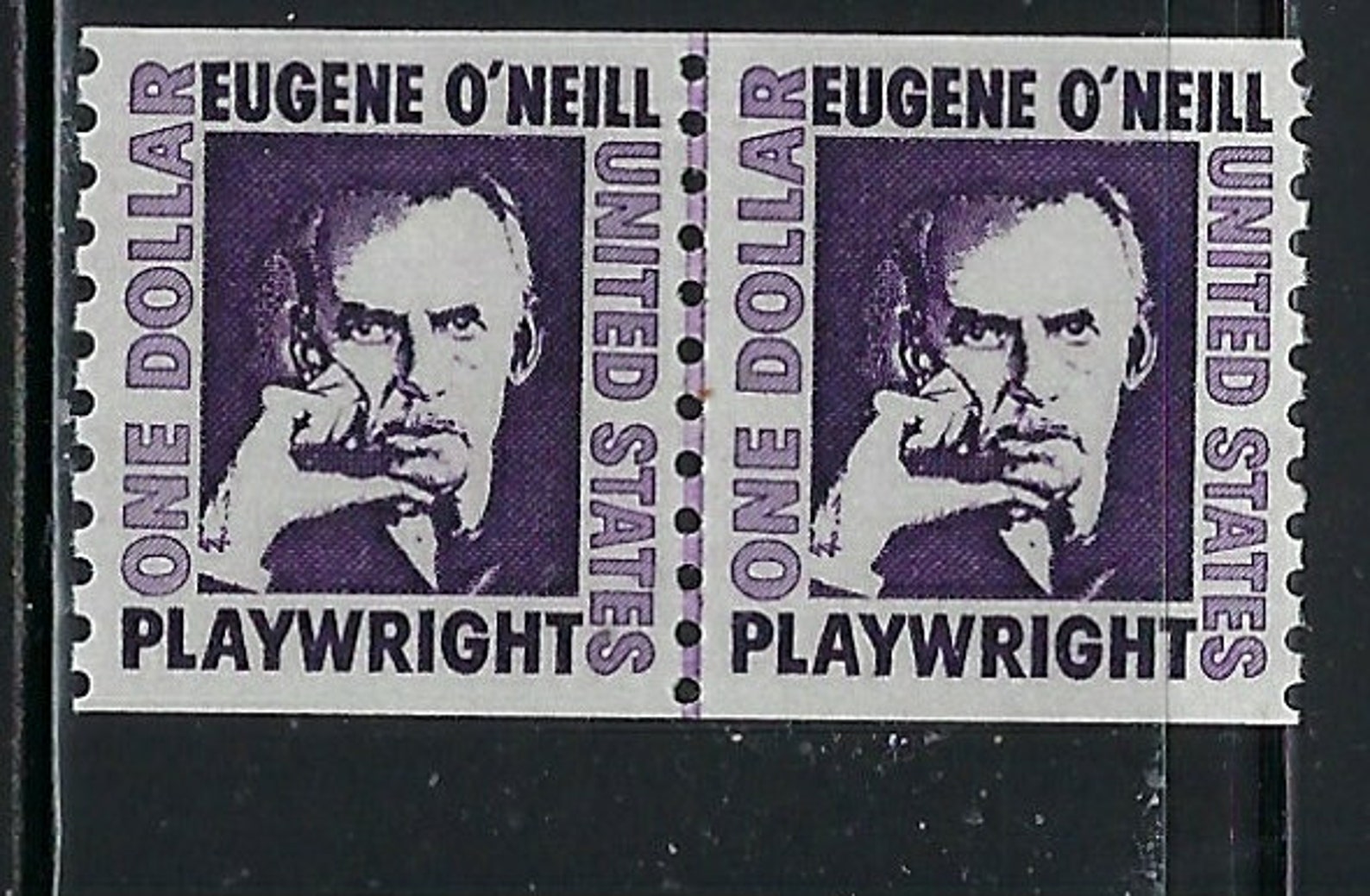 Eugene O'neill Coil Line Pair of Two 1-dollar US Postage Stamps Issued ...