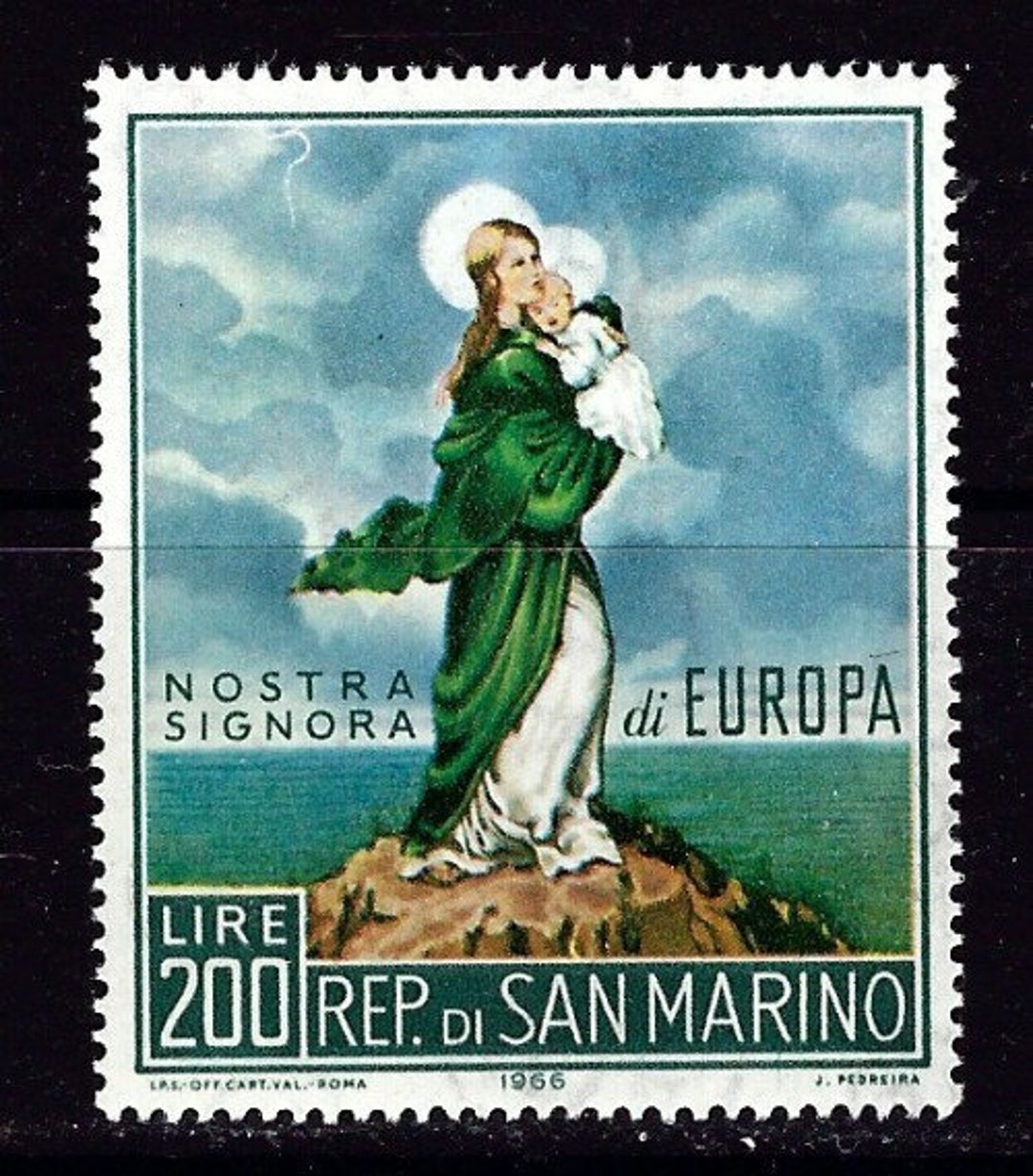 Our Lady of Europe San Marino Postage Stamp Issued 1966 - Etsy