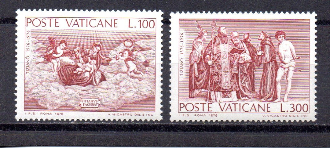 Titian Paintings Set of Two Vatican City Postage Stamps Issued 1976 - Etsy
